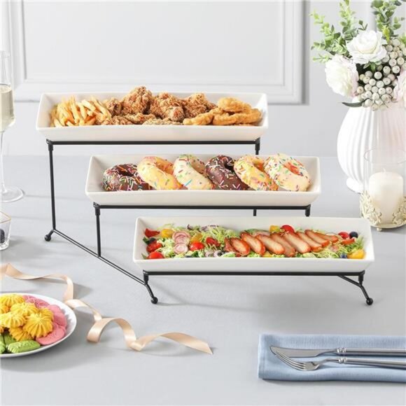 Dining | 3 Tier Serving Trays For Party Porcelain Serving Platters And ...